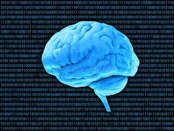 Digital Brain Binary System Stock Illustration - Illustration of energy ...