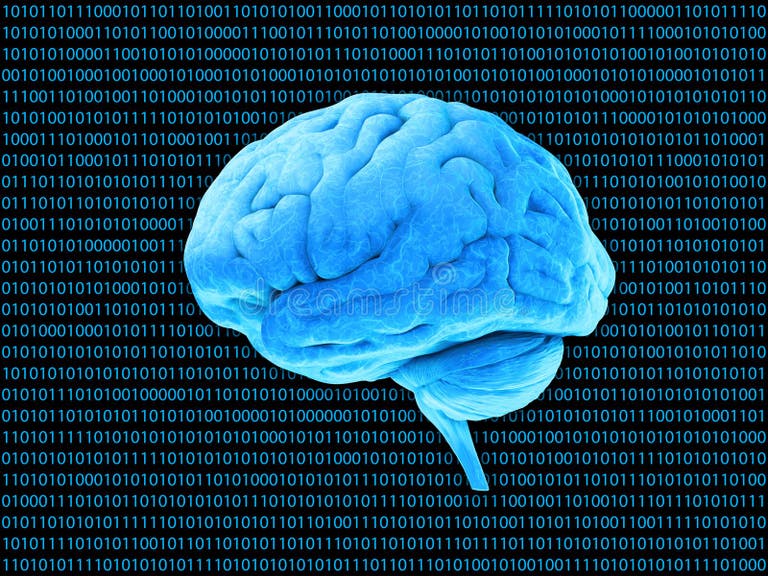 Digital Brain Binary System Stock Illustration - Illustration of energy ...
