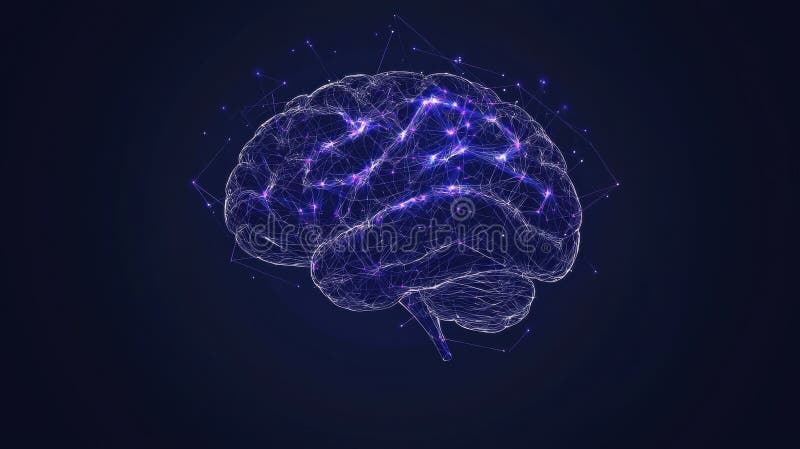 A Digital Illustration of a Human Brain. Stock Image - Image of ...