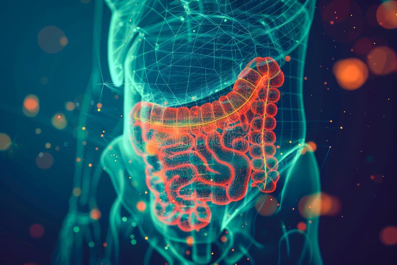 Neon Digestive System Red Color Vector Illustration Image Flat Style ...