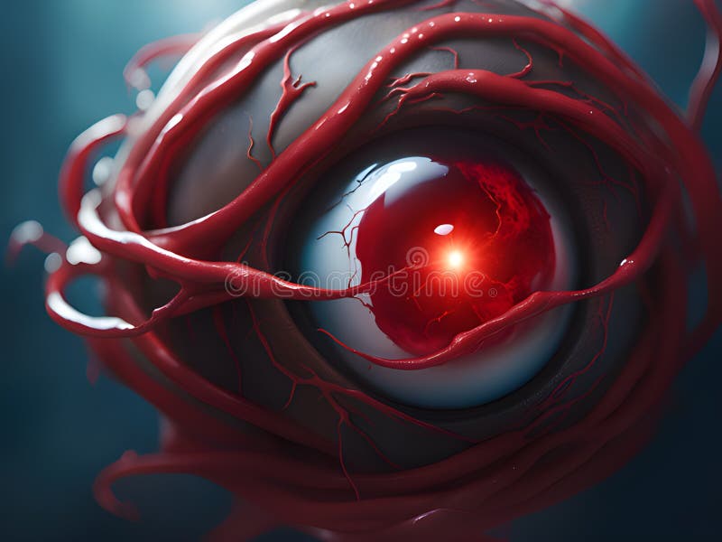 Digital Illustration of a Human Eye with a Virus Inside Stock ...