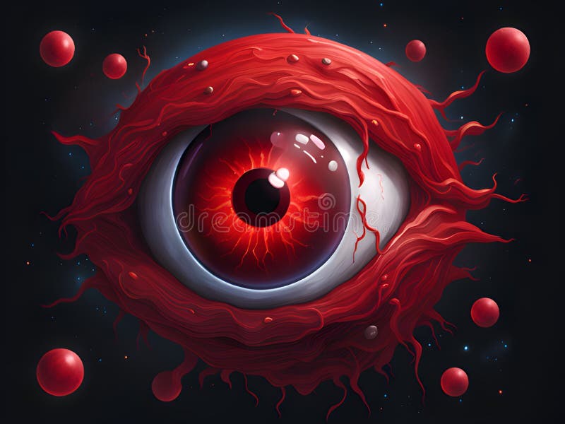 Digital Illustration of a Human Eye with a Virus Inside Stock ...