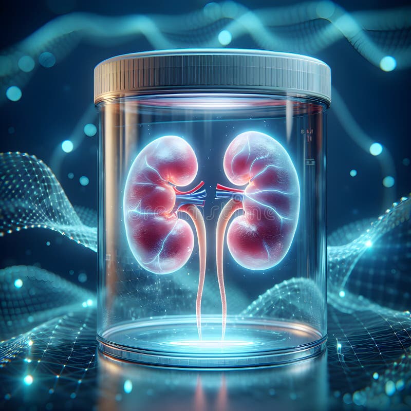 Digital Illustration of Human Kidney in Digital Background Stock ...