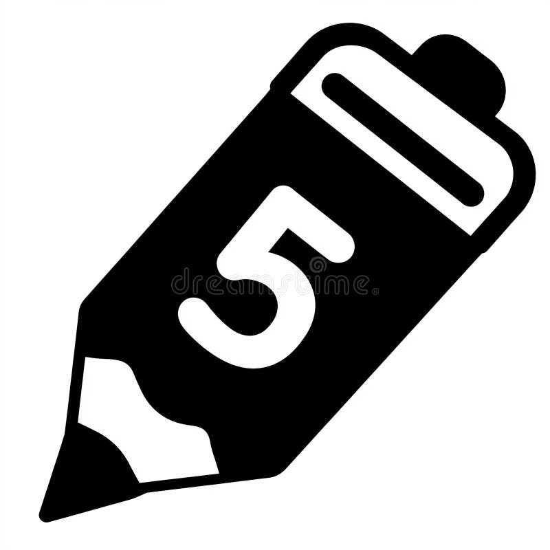 Digital Illustration a Digital Image Depicting a Black and White Pencil ...