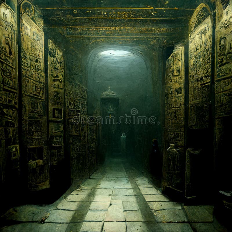 Digital Illustration Inside the Egyptian Pyramids: Hieroglyphics on the ...