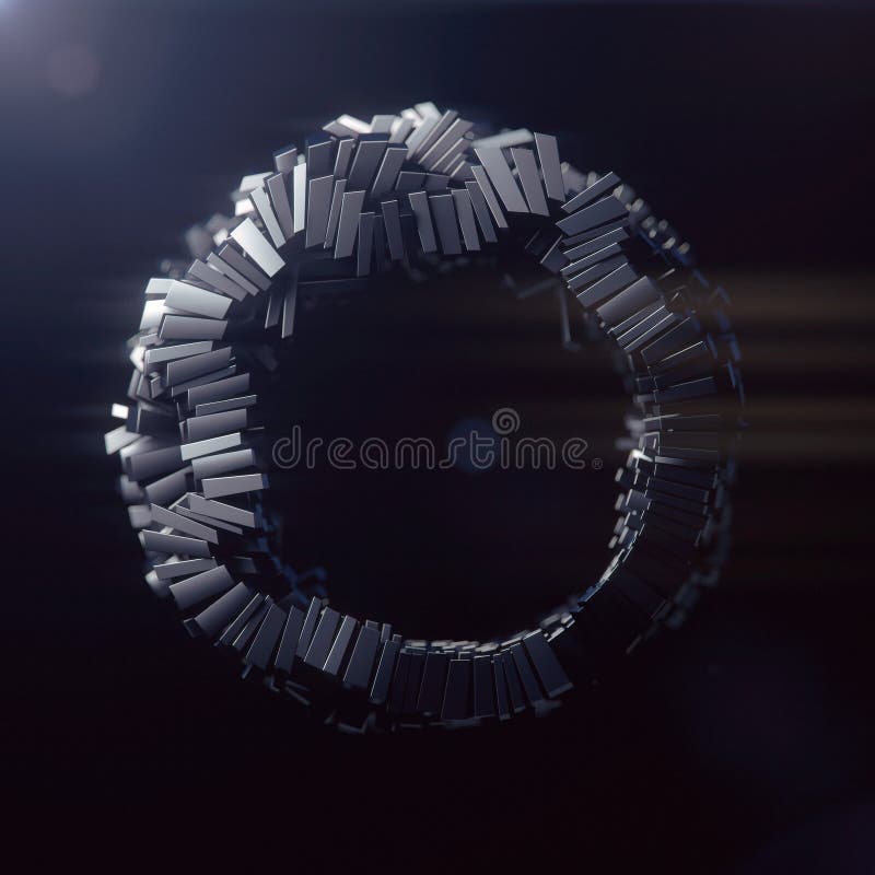 Digital Illustration of Interaction of Shiny Metallic Rectangular ...