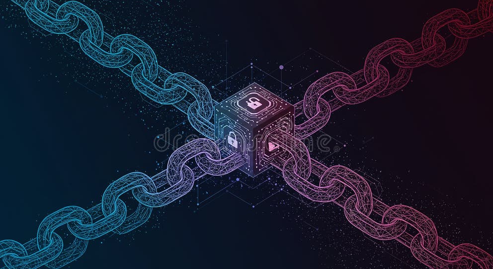Digital Illustration of Interconnected Chains Forming an "X" Pattern ...