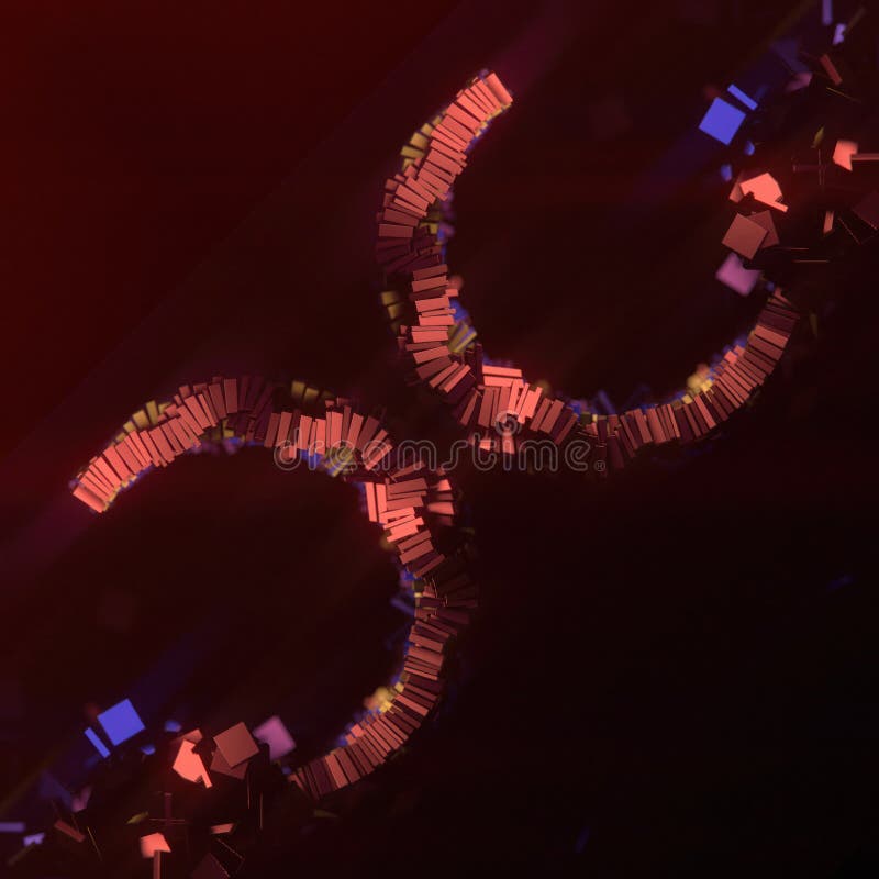 Digital Illustration of Interplay of Shiny Multicolored Metallic ...