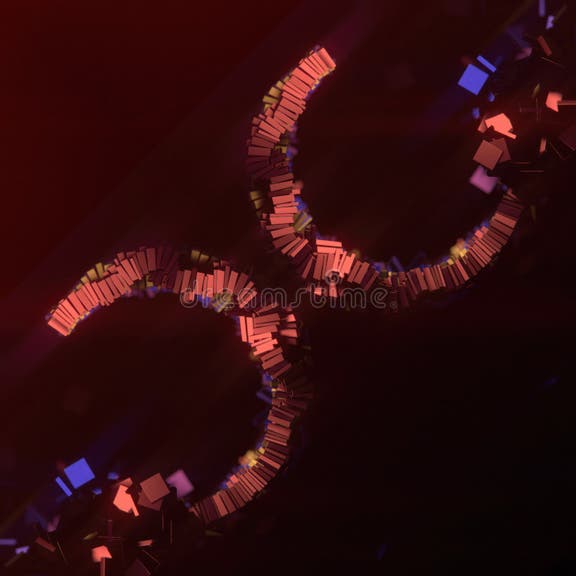 Digital Illustration of Interplay of Shiny Multicolored Metallic ...