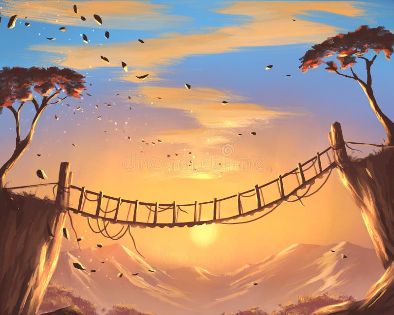 Bridge between the Two Rocks Stock Illustration - Illustration of camel ...