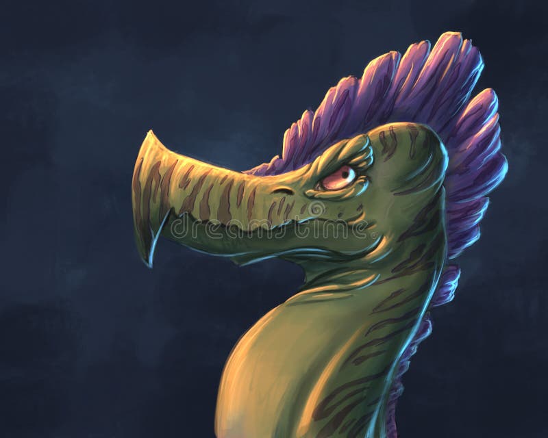 Cartoon Dragon in the Night Stock Illustration - Illustration of ...