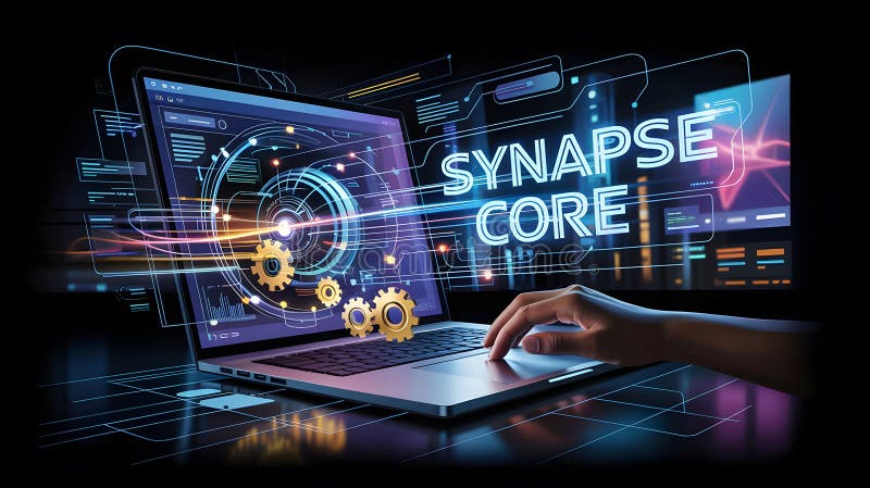 A Digital Illustration of a Laptop Screen with Synapse Core Written on ...