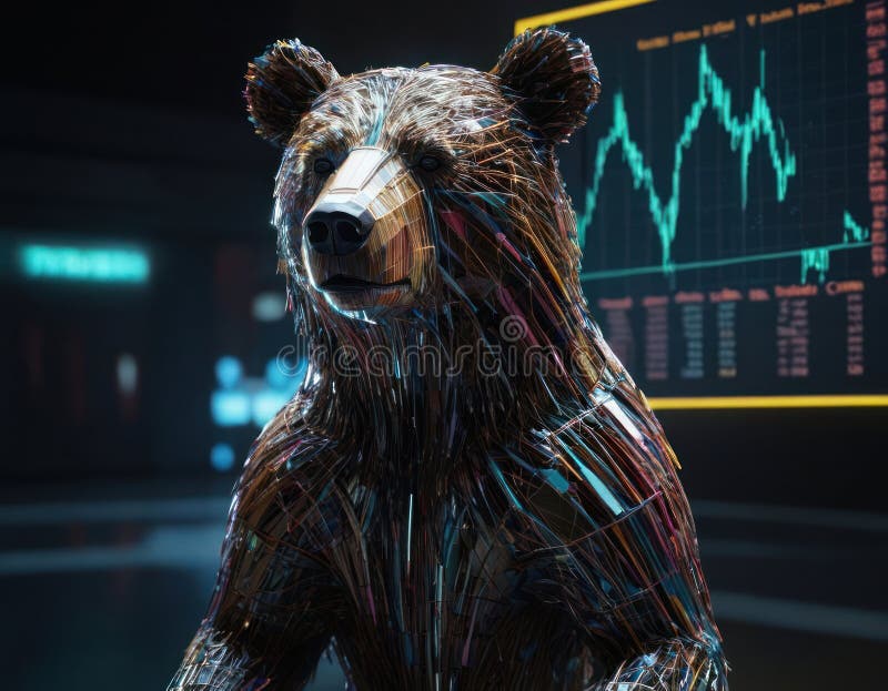 A Digital Illustration of a Large Bear Represented in a Stylized ...