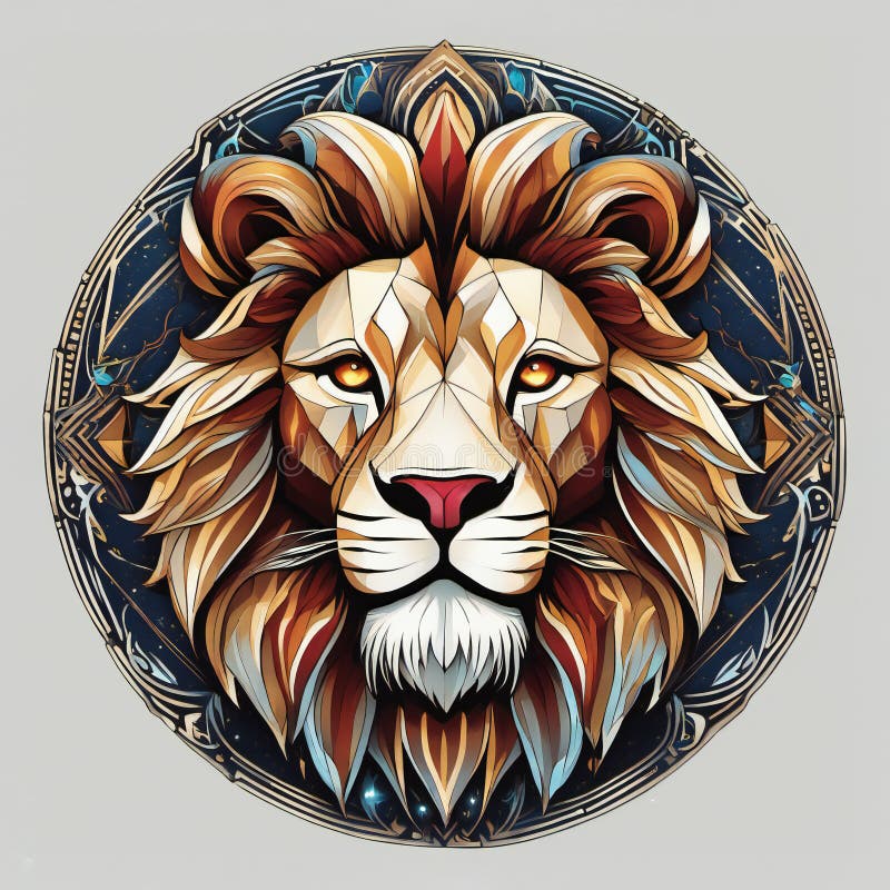 Lion Face Round Stock Illustrations – 409 Lion Face Round Stock ...