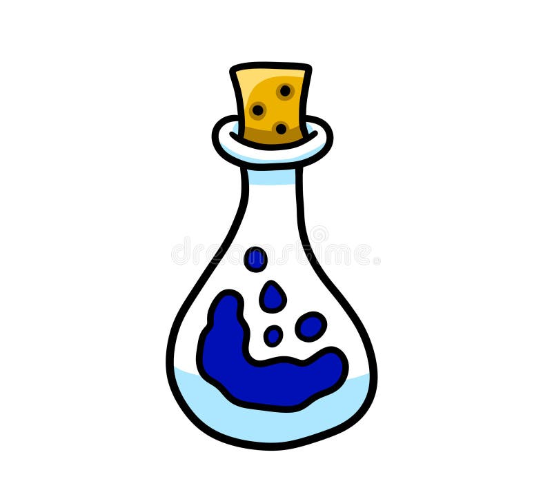 Magical Blue Potion stock illustration. Illustration of bottle - 157773901