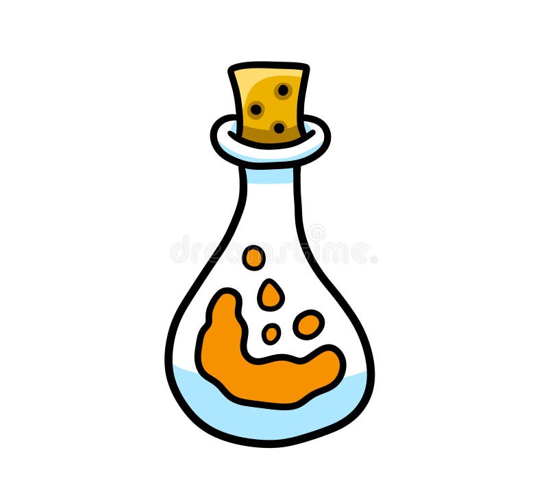Magical Orange Potion stock illustration. Illustration of orange ...