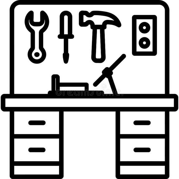 Maker Space Workbench Outline Vector AI Generated Stock Photo ...
