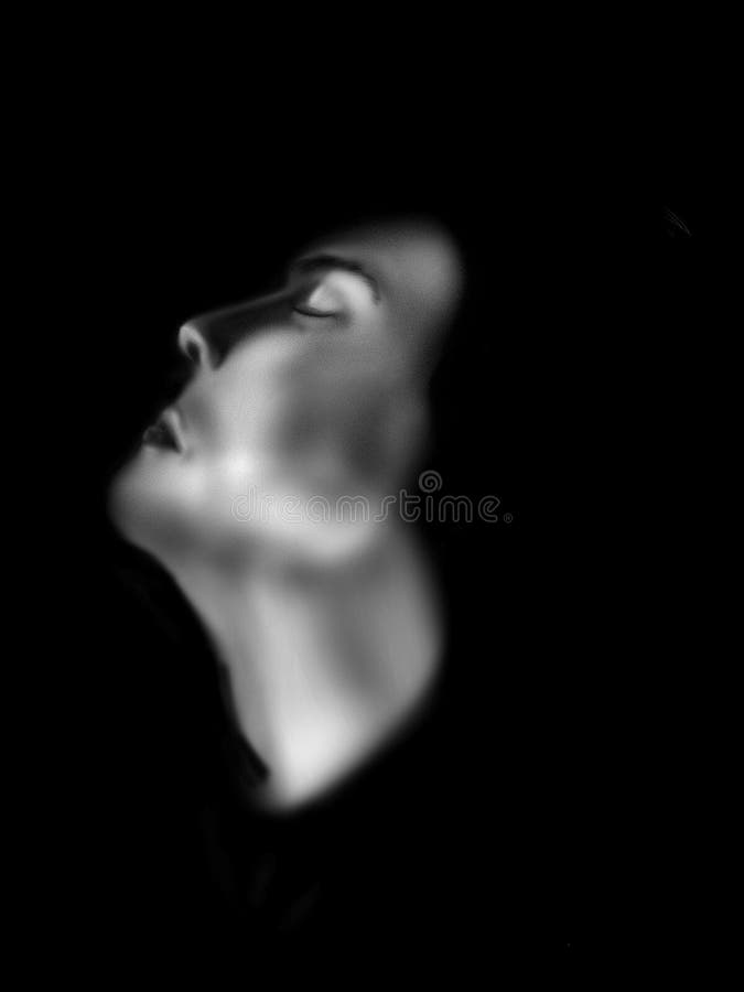 Digital Illustration of a Man S Face in Profile Stock Illustration ...