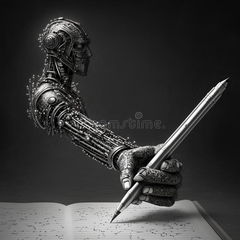 Digital Illustration of a Medieval Knight Holding a Pencil in His Hand ...