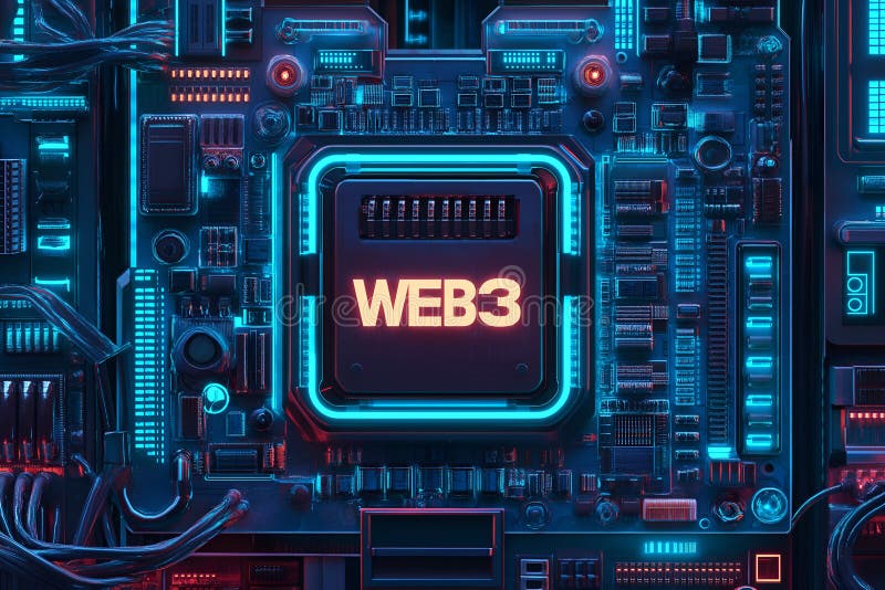 A Digital Illustration of a Microchip Labeled â€œWeb3,â€ Symbolizing ...