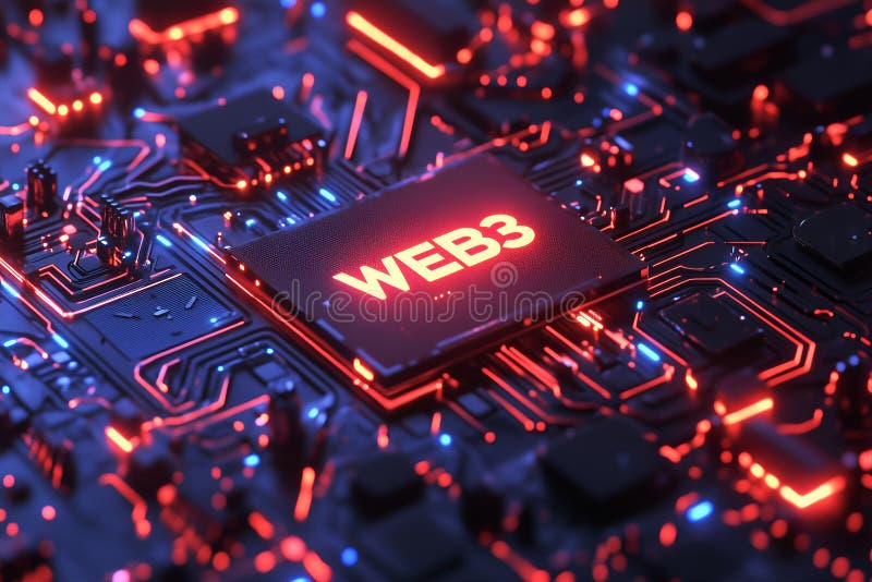 A Digital Illustration of a Microchip Labeled â€œWeb3,â€ Symbolizing ...