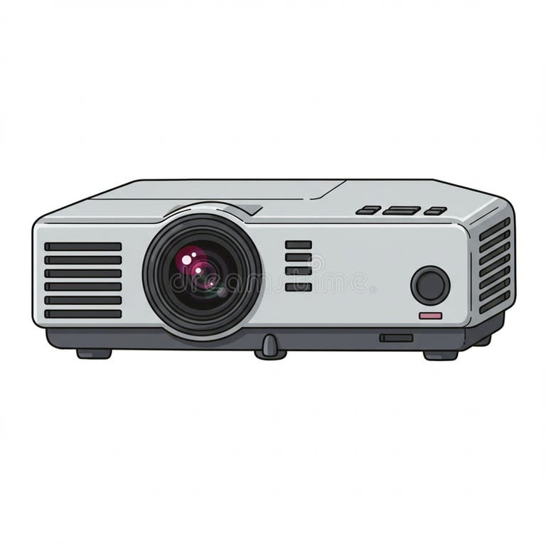 A Digital Illustration of a Multimedia Projector. the Device is ...