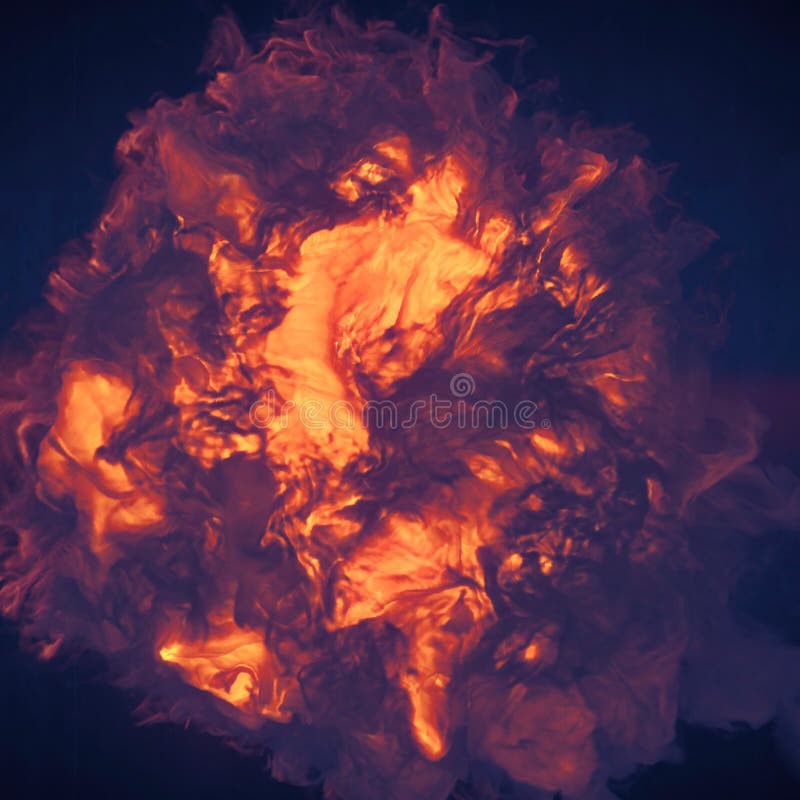 Digital Illustration of Neon Chemical Flame Flow with Swirls of Purple ...