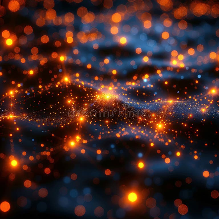 Digital Illustration of Neural Network or Cellular Structures ...