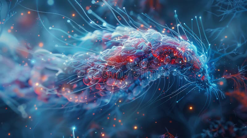 Neuron with Colorful Dendrites in Vibrant Background Stock Illustration ...