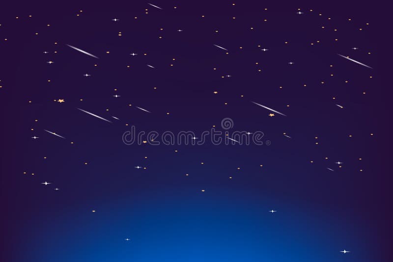 Digital Illustration of a Night Sky with Shooting Stars Stock ...