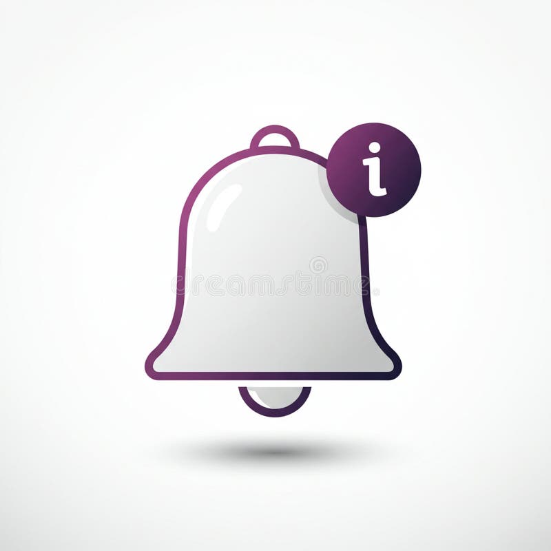 A Digital Illustration of a Notification Bell Icon with an Information ...
