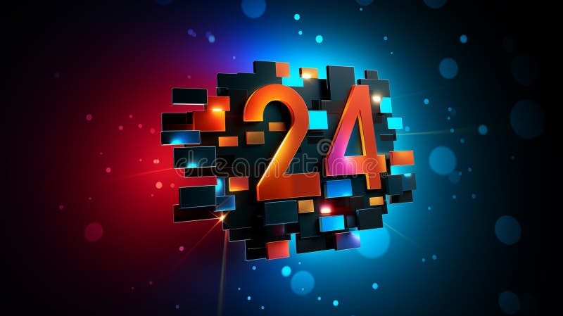 Digital Illustration of Number 24 Stock Illustration - Illustration of ...