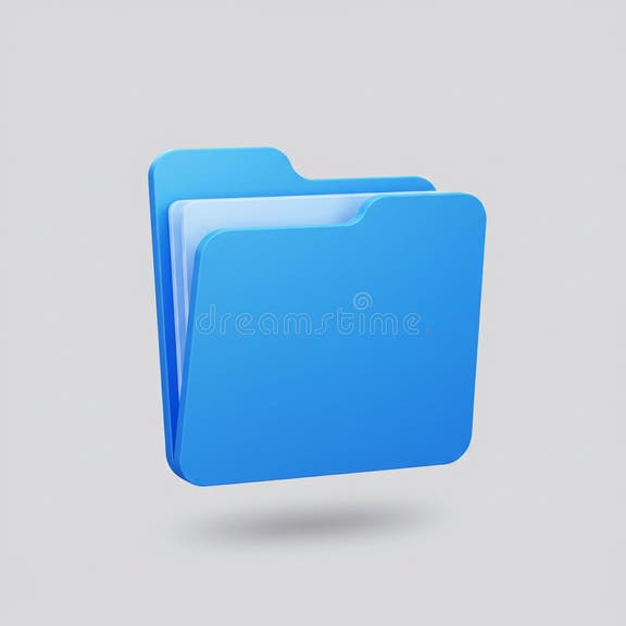 A Digital Illustration of an Open Blue Folder Icon with a Light ...