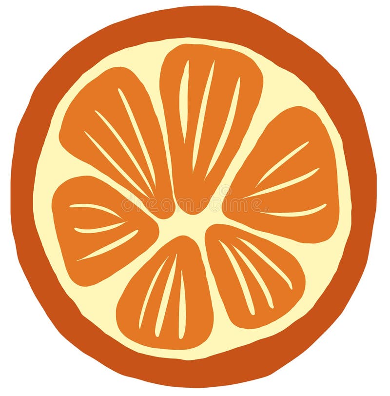 Digital Illustration of Orange Slice Stock Illustration - Illustration ...