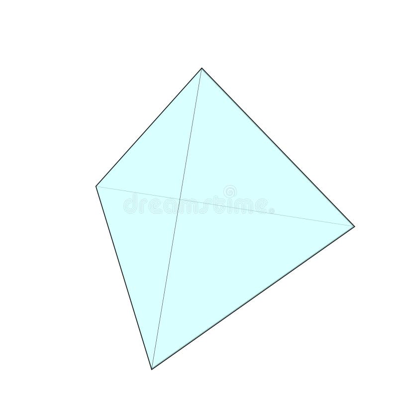 Digital Illustration of the Outline of a Geometric Pyramid with Blue ...