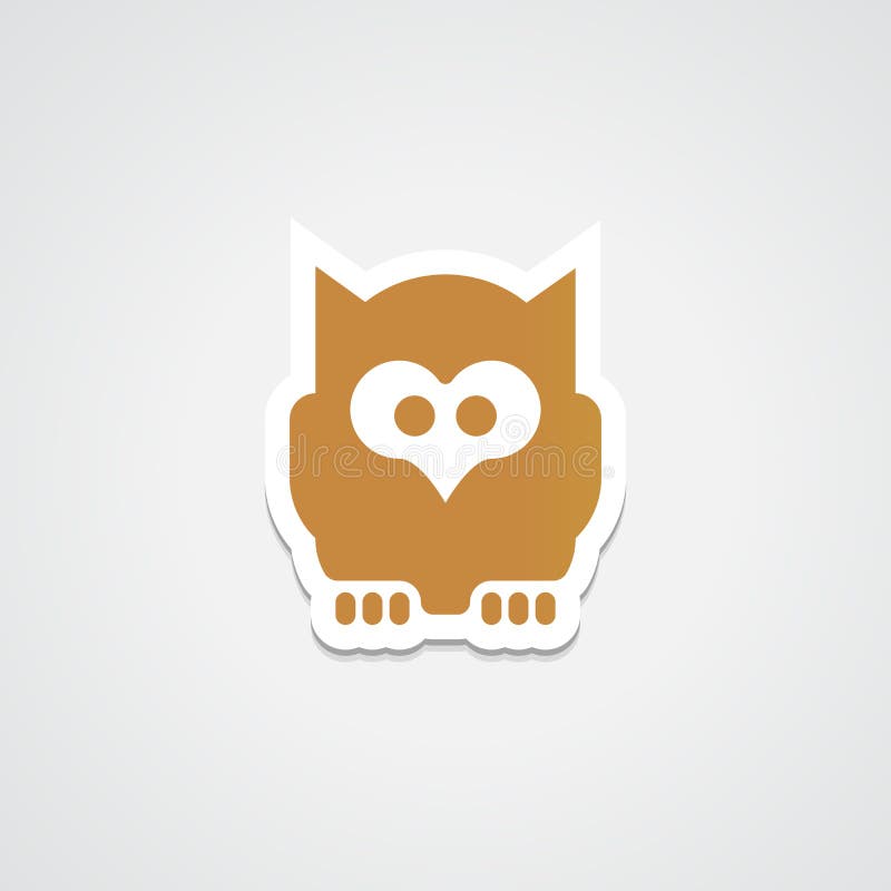 Owl Sticker Icon stock vector. Illustration of digital - 115819805