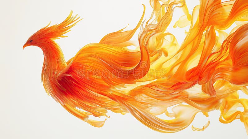 Digital Illustration of a Phoenix Bird in Flight. Stock Illustration ...