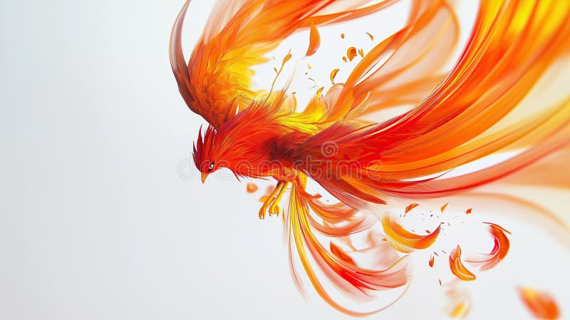 Digital Illustration of a Phoenix Bird in Flight. Stock Illustration ...