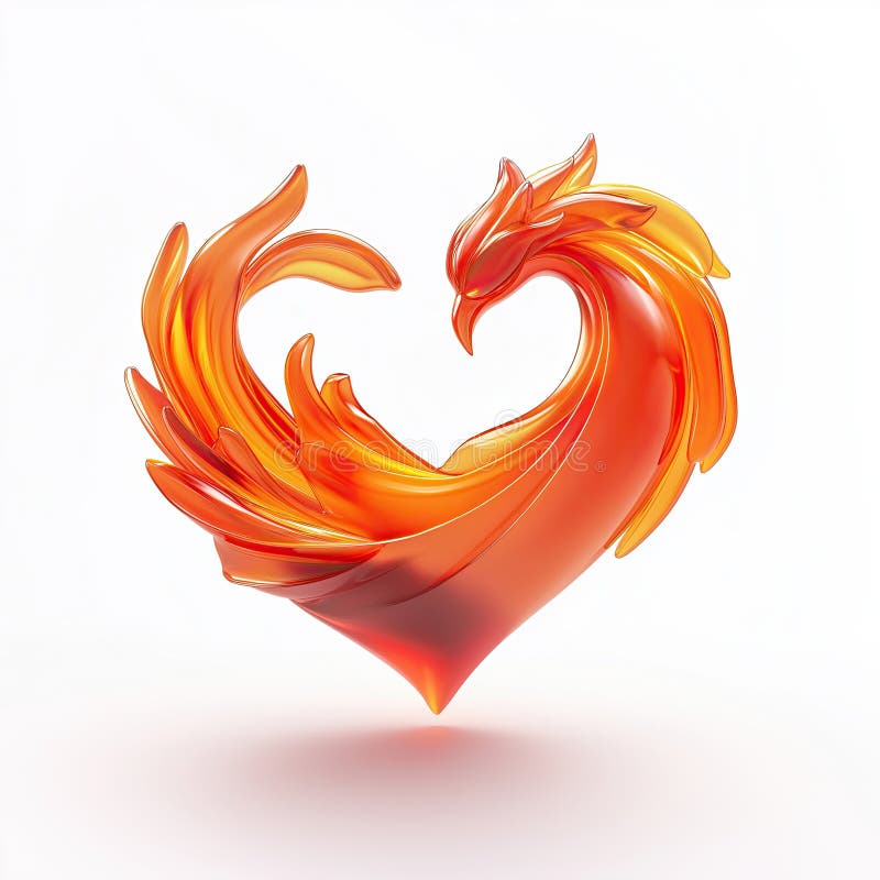 Digital Illustration of a Phoenix Bird in Flight Stock Illustration ...