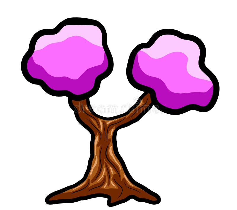Magical Pink Fantasy Tree stock illustration. Illustration of artwork ...