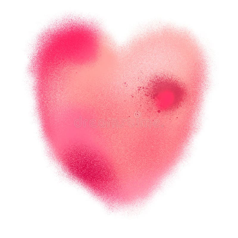 Digital Illustration Pink Fluffy Heart Isolated Stock Illustration ...