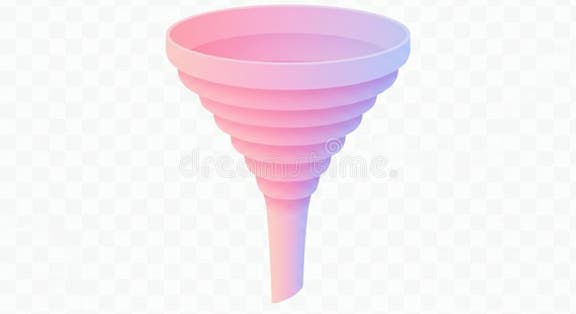 A Digital Illustration of a Pink Funnel with a Smooth, Gradient Texture ...