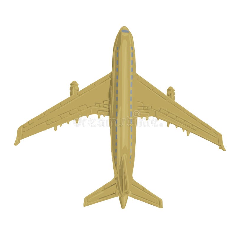 Digital Illustration of a Plane in Brown Color Stock Illustration ...