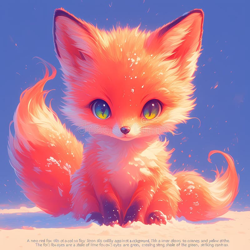 Cute Fox Anime Illustration Stock Illustration - Illustration of ...