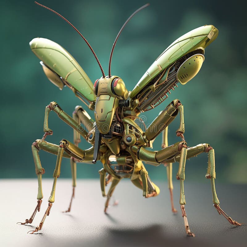 Digital Illustration of a Praying Mantis Robot Stock Illustration ...