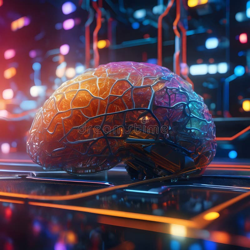 A Wire Brain on a Circuit Board. Stock Illustration - Illustration of ...