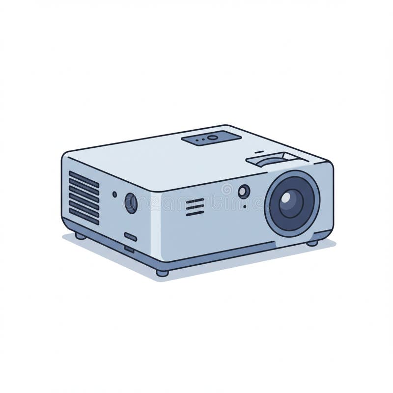 A Digital Illustration of a Projector with a Rectangular Shape and ...