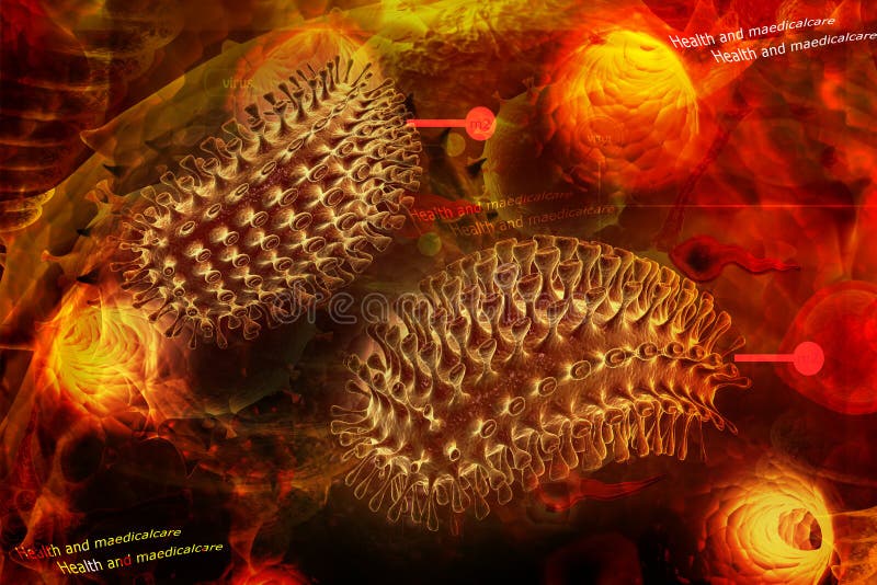Digital Illustration of Rabies Virus in Colour Background Stock ...