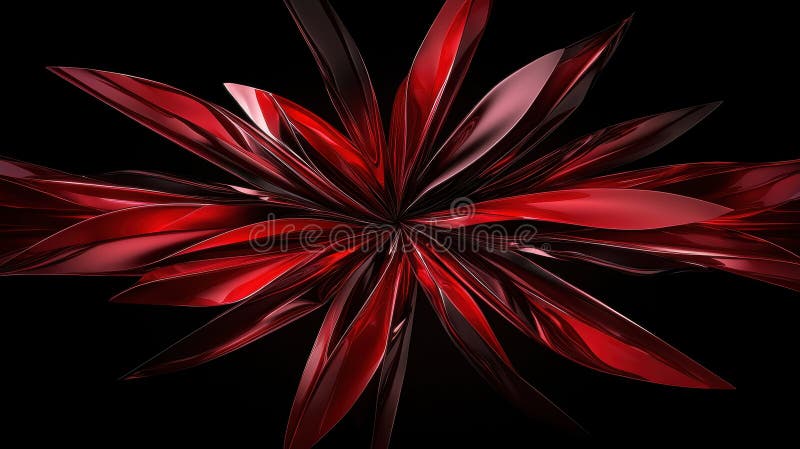 A Digital Illustration of a Red Flower with Long, Thin Petals Radiating ...