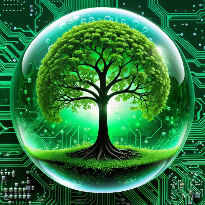 Digital Illustration or Rendering that Combines Elements of Technology ...